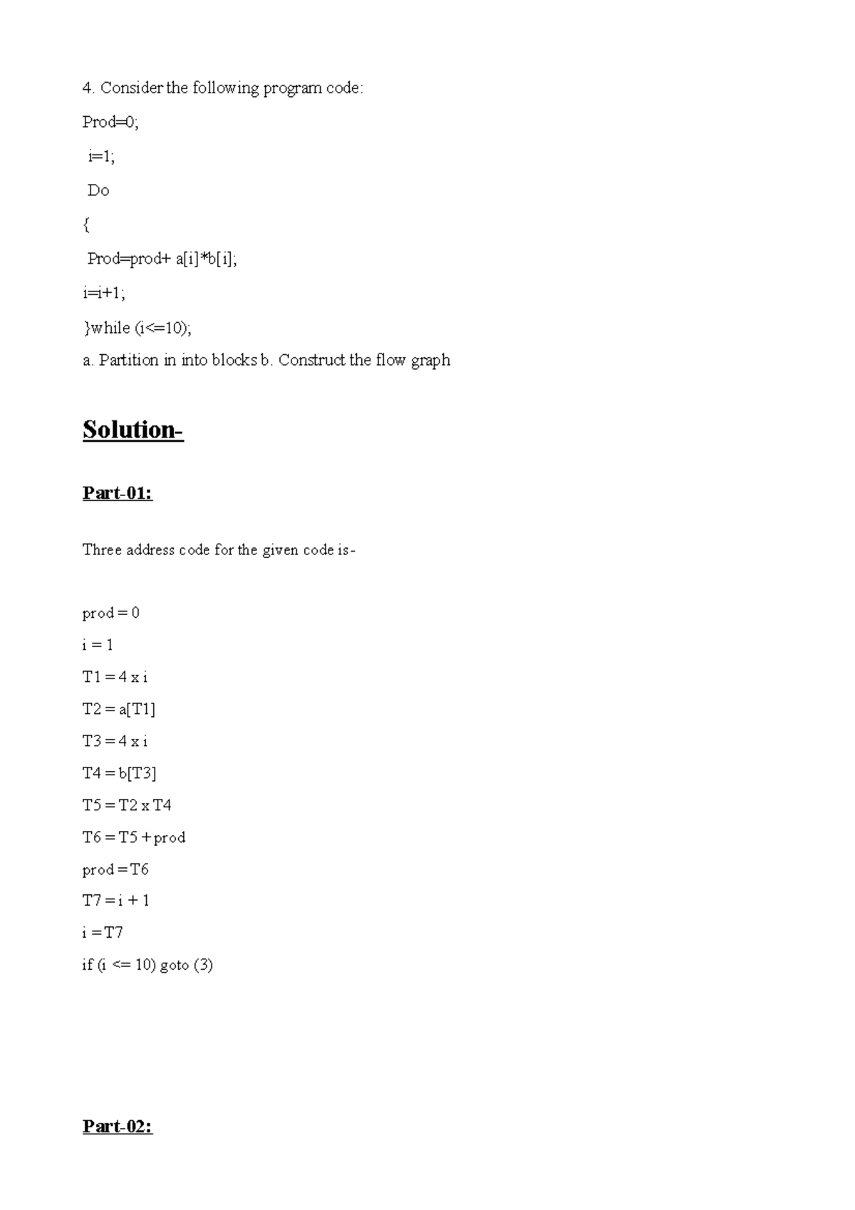 Unit-5 Compiler Design Answers: Flow Graphs & Data Flow Analysis - Studocu