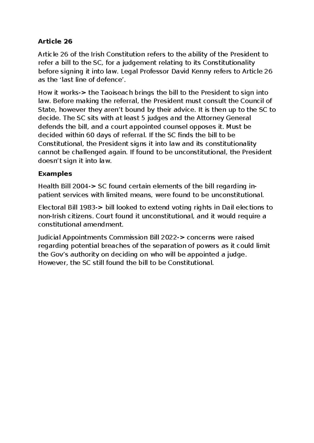 Irish Constitution Article 26: Presidential Bill Referral Process ...