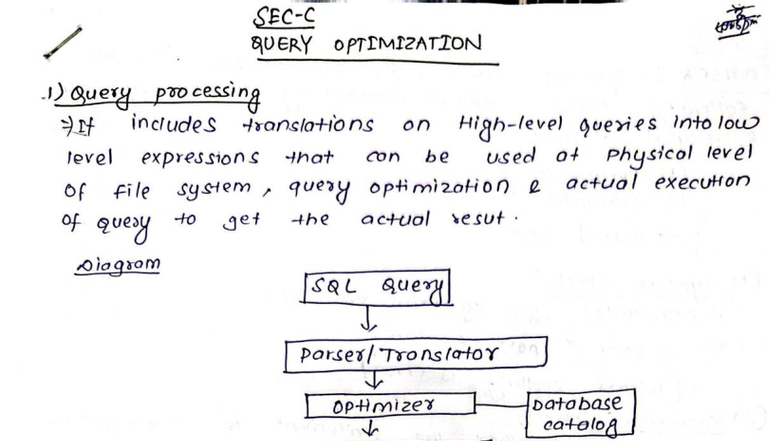 Query Optimization Techniques in RDBMS (SEC C) - Studocu