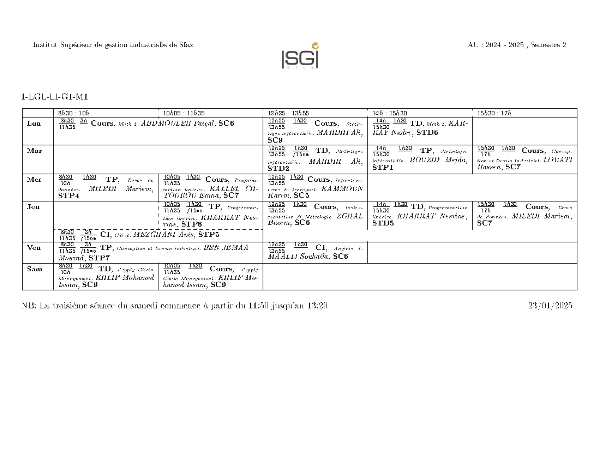 1-LGL-LI - merci - 1-LGL-LI-G1-M 8 h30 : 10h 10 h05 : 11h 35 12 h25 ...