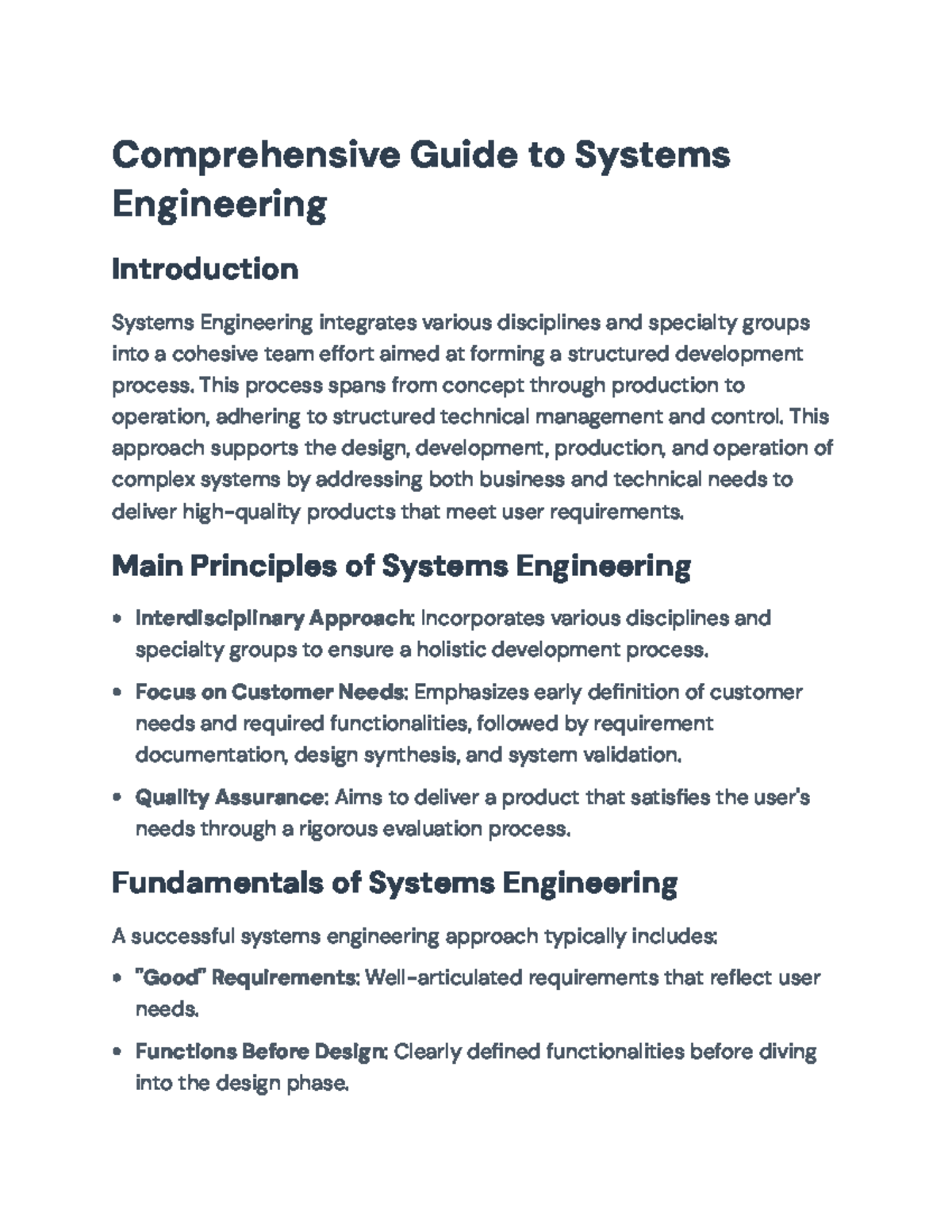 Comprehensive Guide to Systems Engineering: Principles and Practices ...