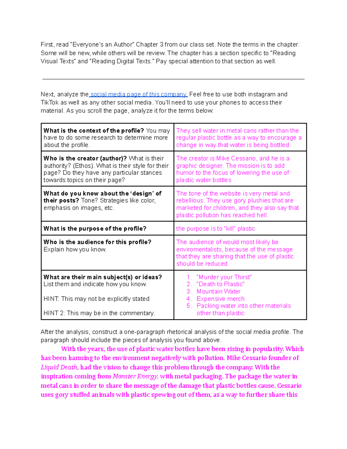 Copy of Reviewing Rhet Analysis CE 1010 - First, read “Everyone’s an ...