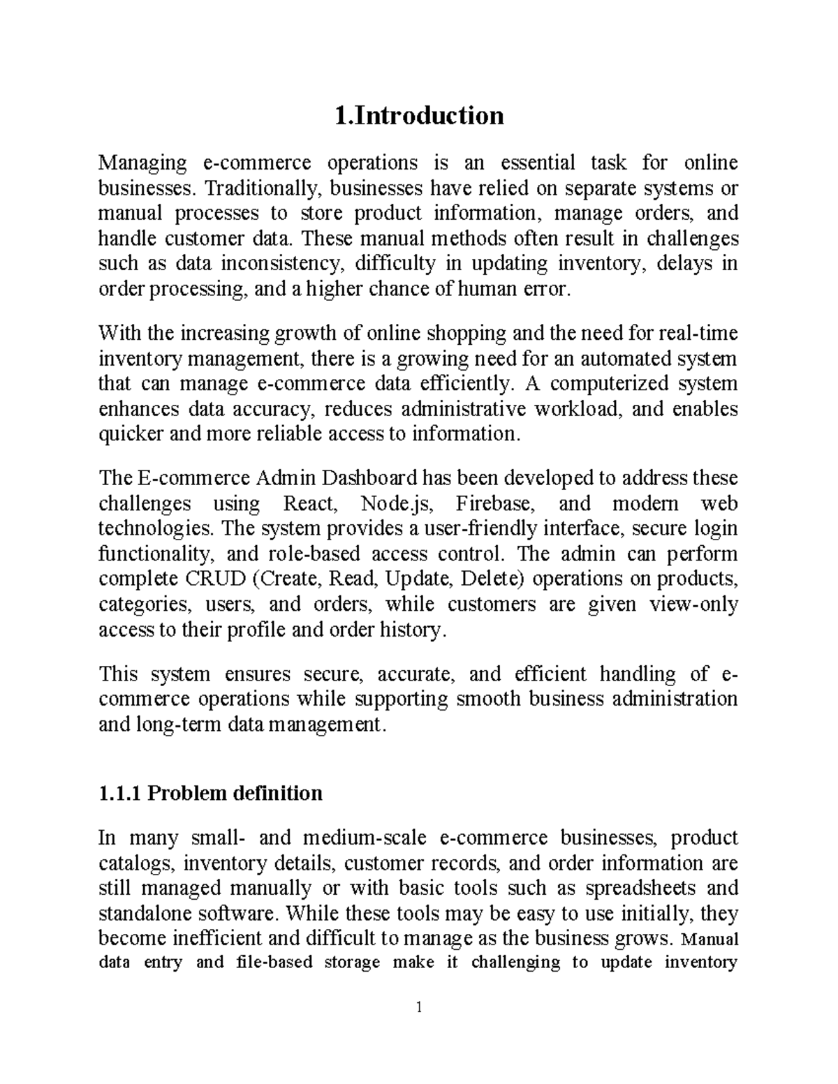 Mini Project Documentation: Admin Dashboard System (CS101) - Studocu