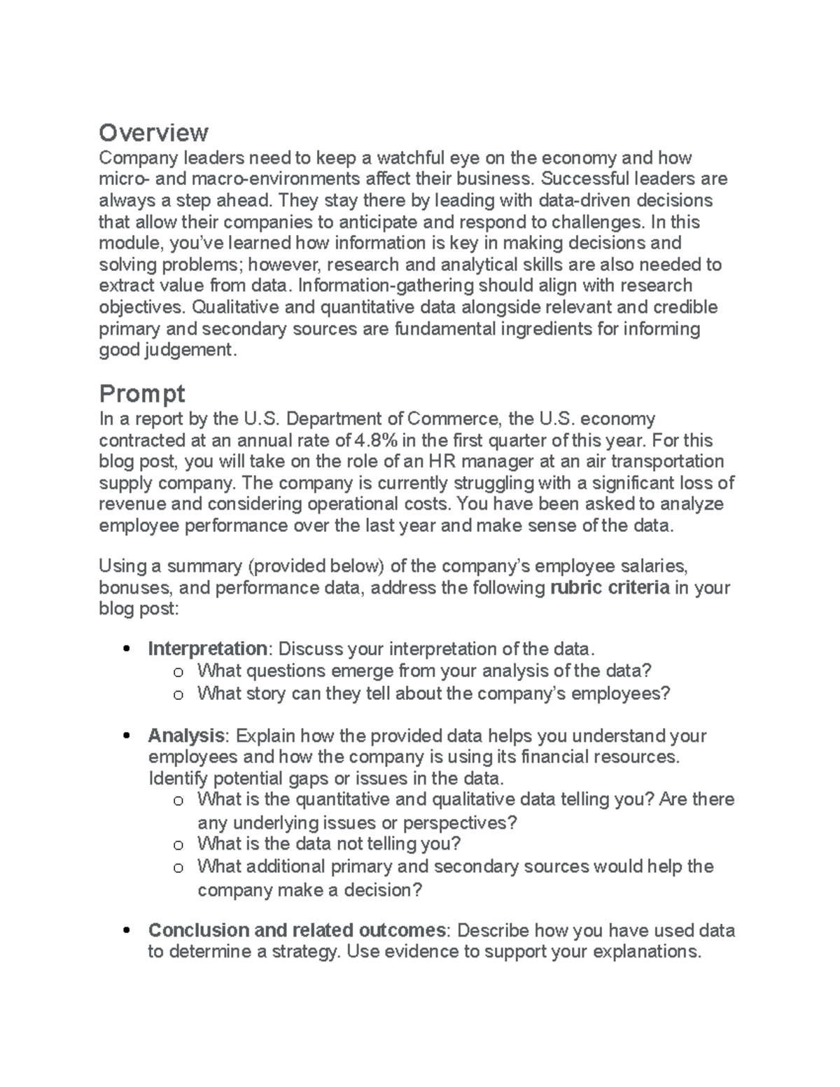 Blog post 2 as posted - Overview Company leaders need to keep a ...