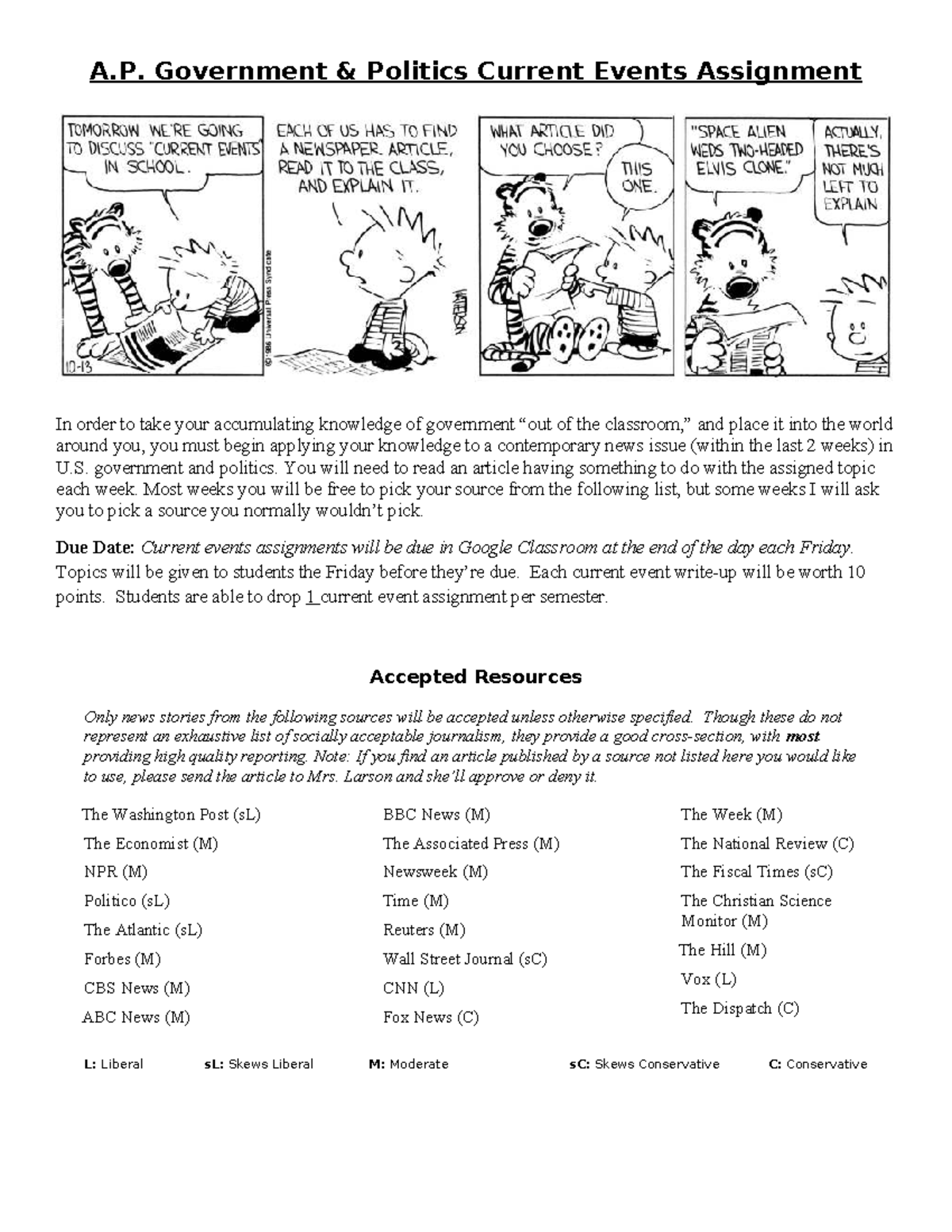 A.P. Government Politics Current Events Assignment - Week 19 - Studocu