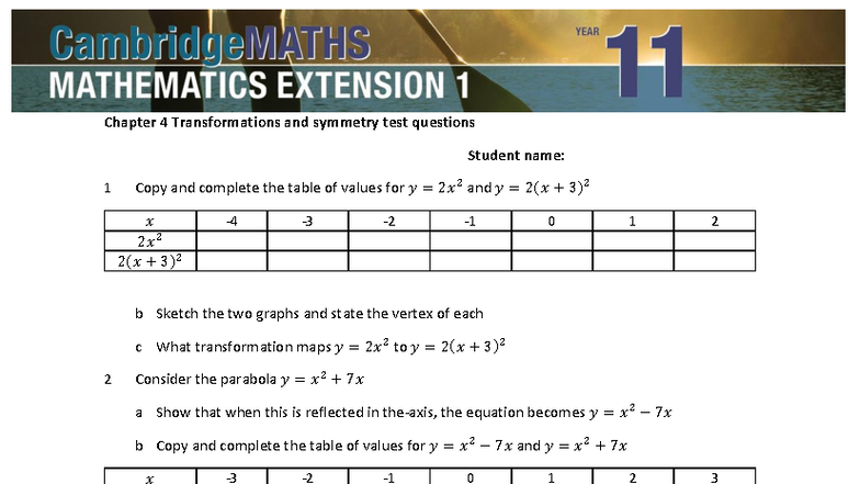 Chapter 4 Transformations and Symmetry Test Questions - Studocu