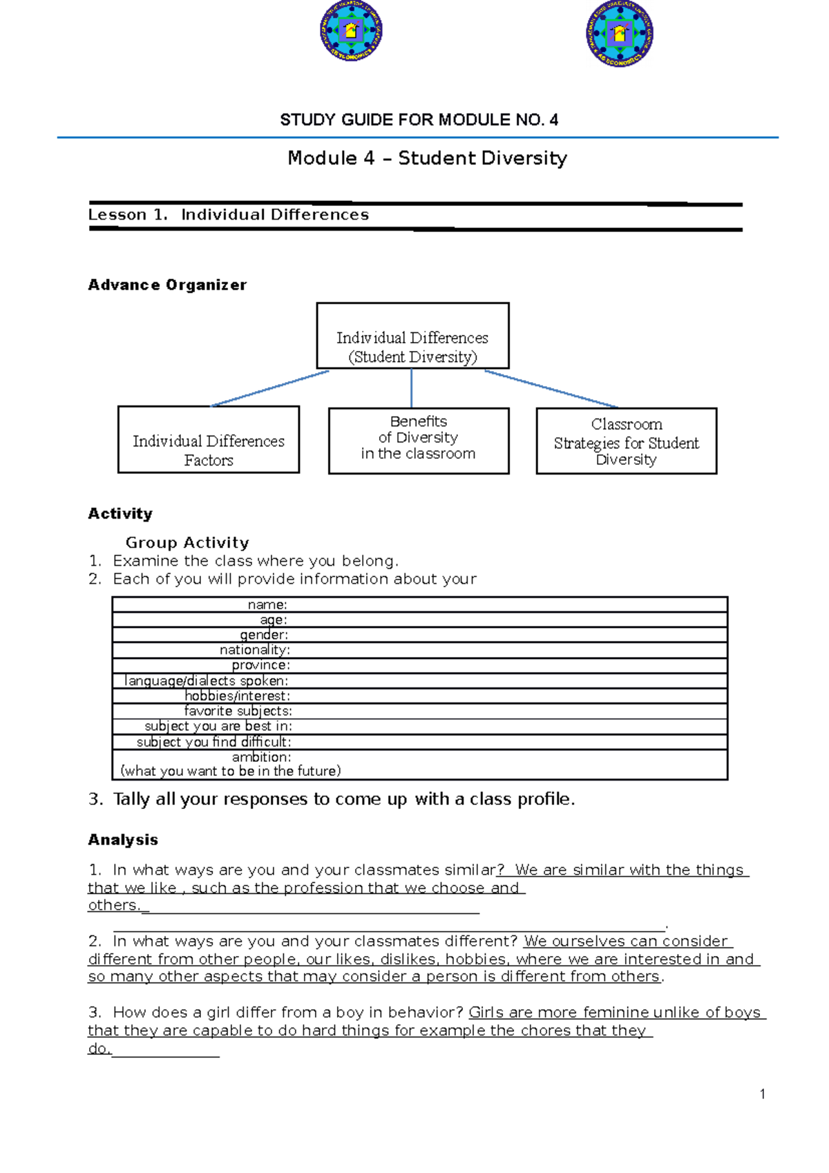 Facilitating and Learner-Centered Teaching Module 4 - Facilitating ...