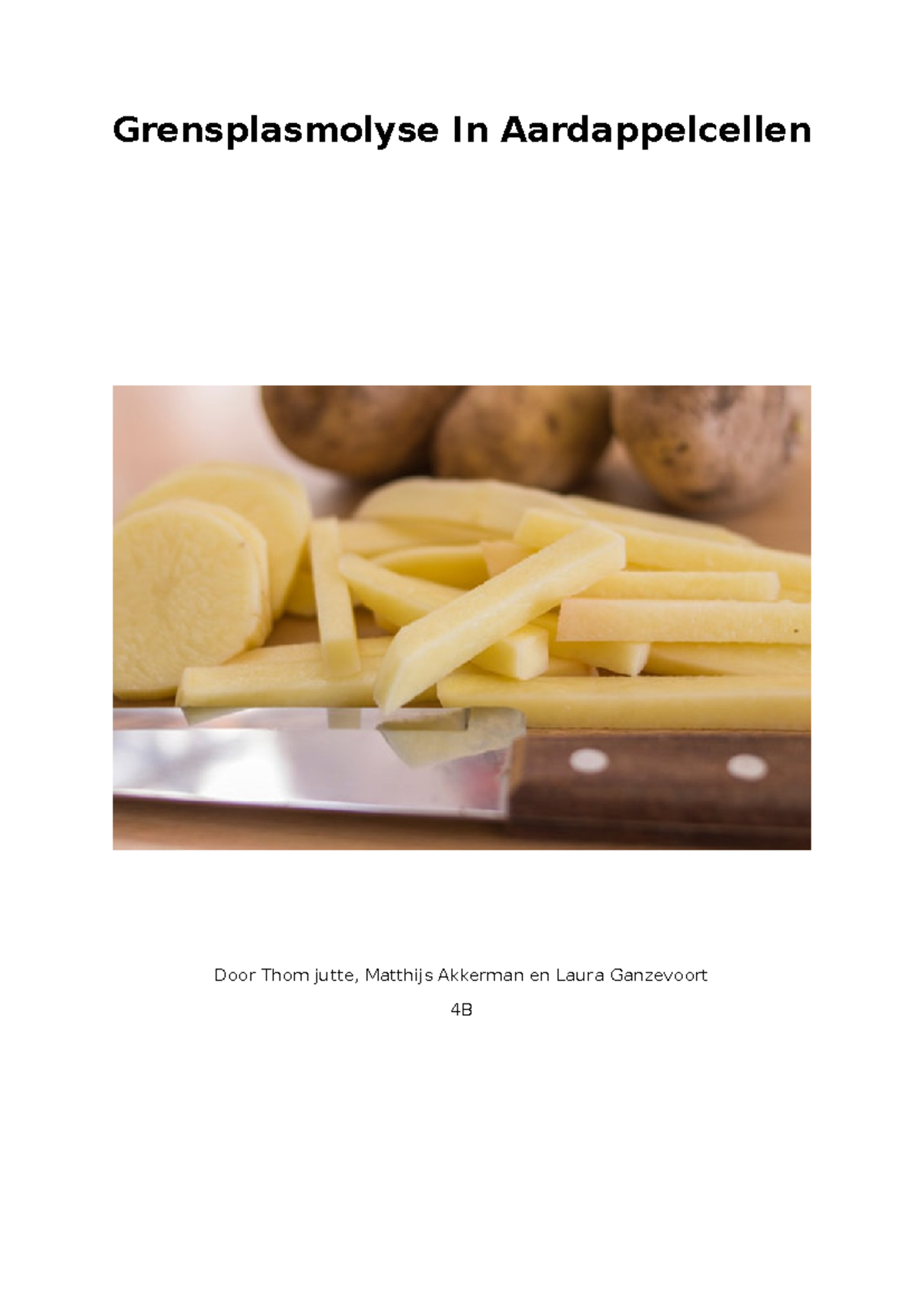 Bio PO Grensplasmolyse in Aardappelcellen: Onderzoek en Resultaten ...