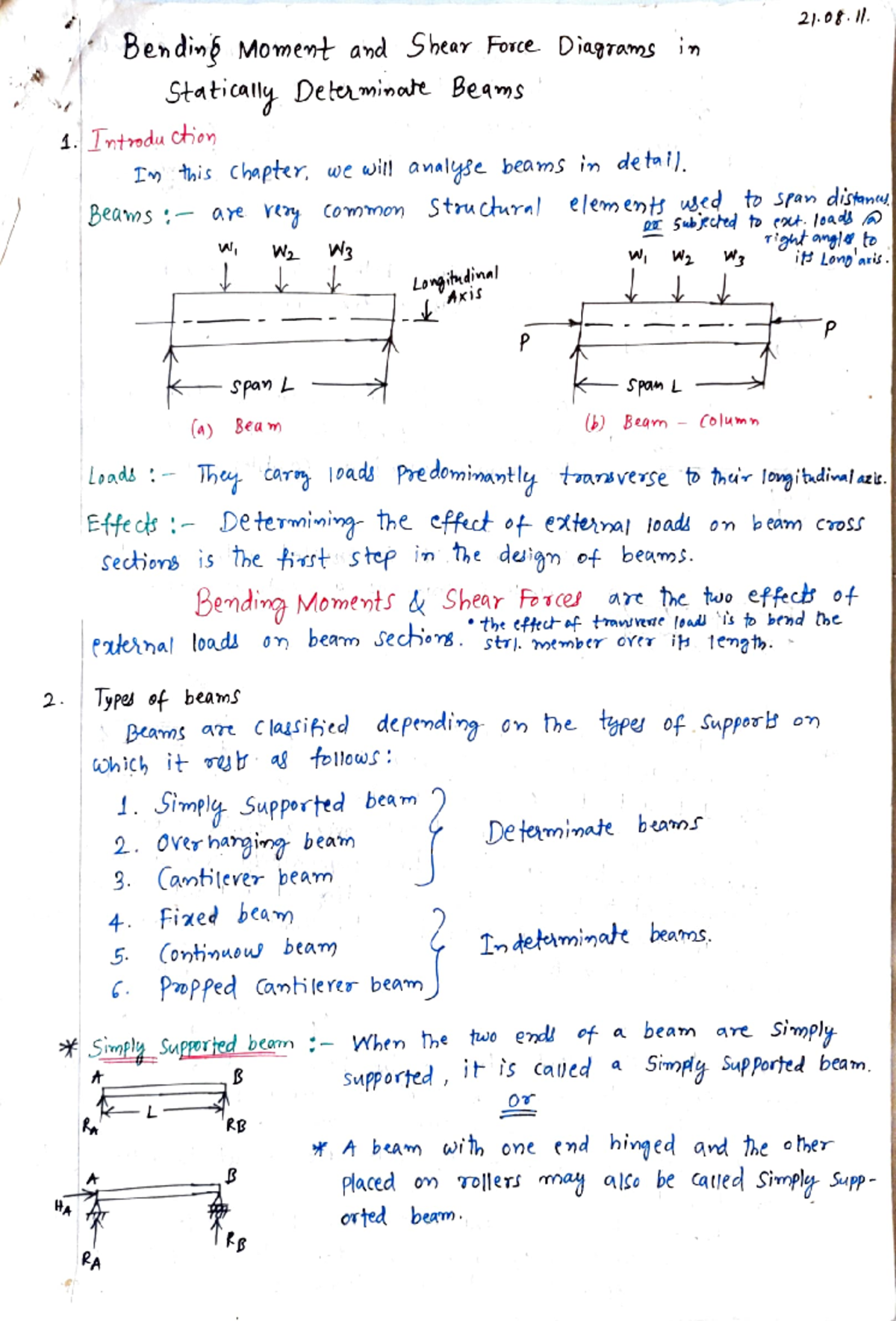 SFD & BMD Lecture Notes for Statics (Course Code: 2) - Studocu