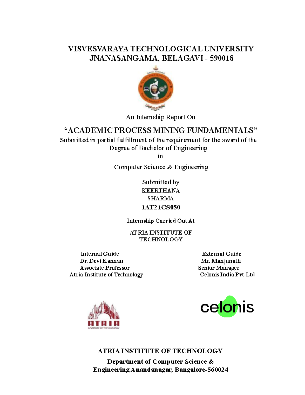 Celonis Internship Report: Insights from Academic Process Mining Fundamentals - Studocu