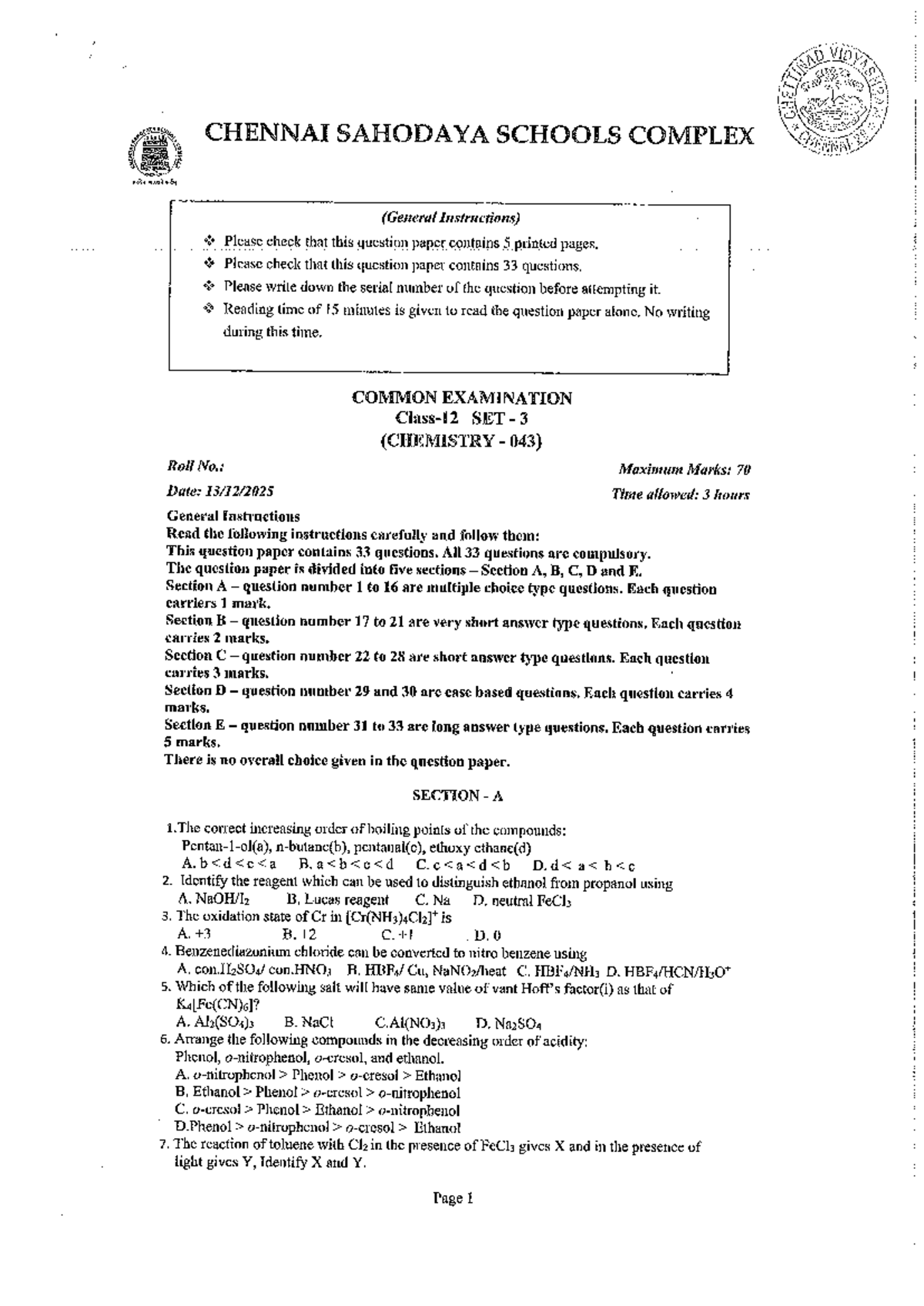 CHET TINAD VIDYASID CODE OF CHENNAI SAHODAYA SCHOOLS COMPLEX 2 WAR ...