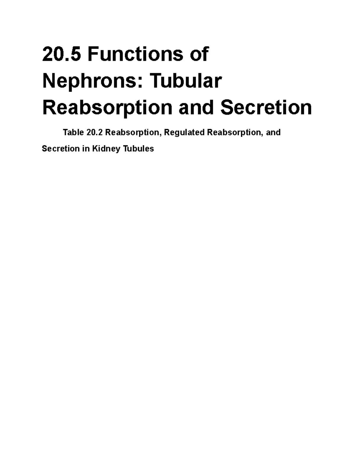 Vasa Recta and Nephron Functions: Countercurrent Exchange Overview - 20 ...