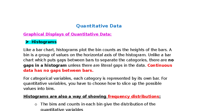 Quantitative Data Analysis: Graphical Displays & Descriptive Stats ...