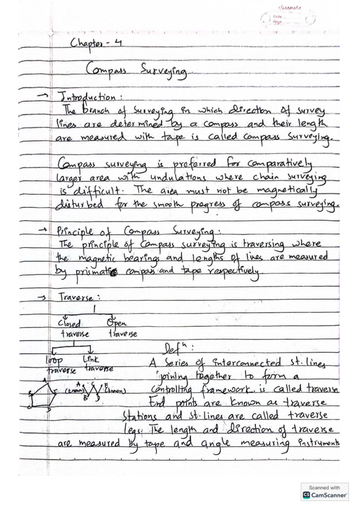 CH4 - Introduction to Compass Surveying Techniques and Principles - Studocu
