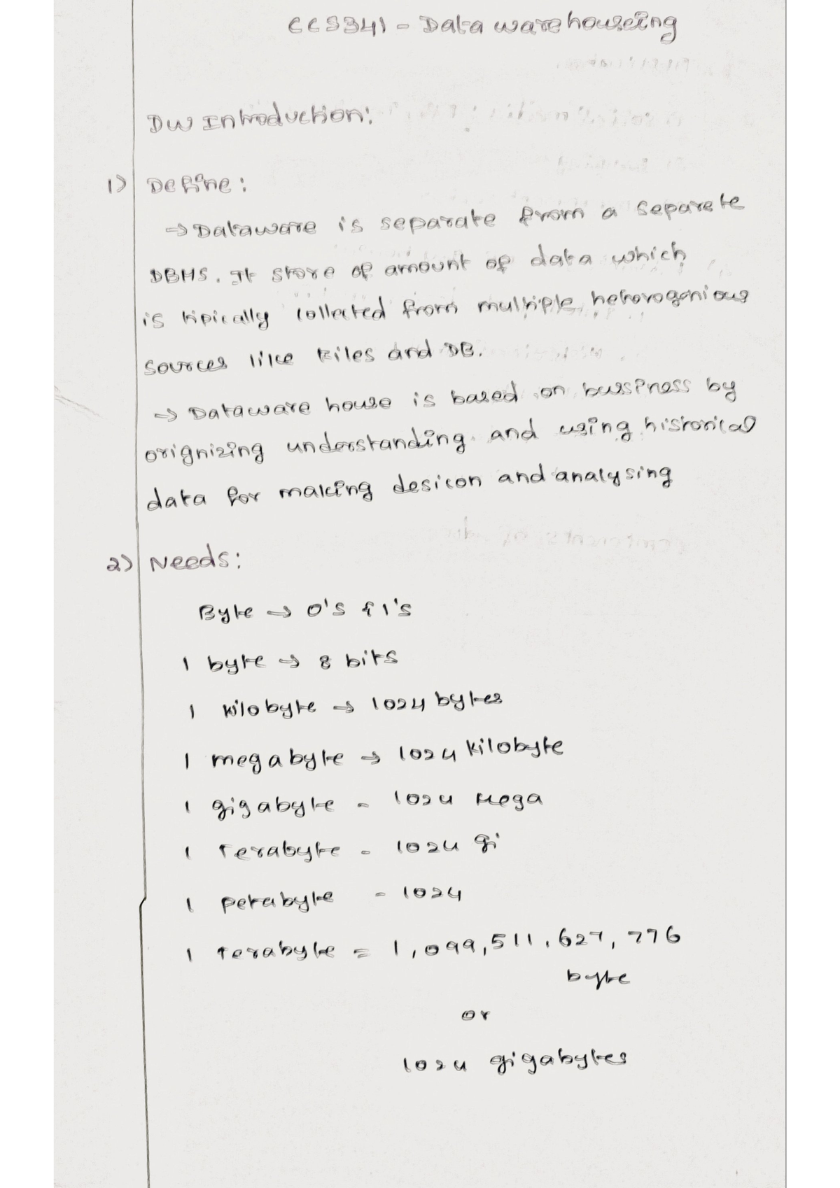 CCS341 Data Warehousing: Concepts, Applications, and Techniques - Studocu