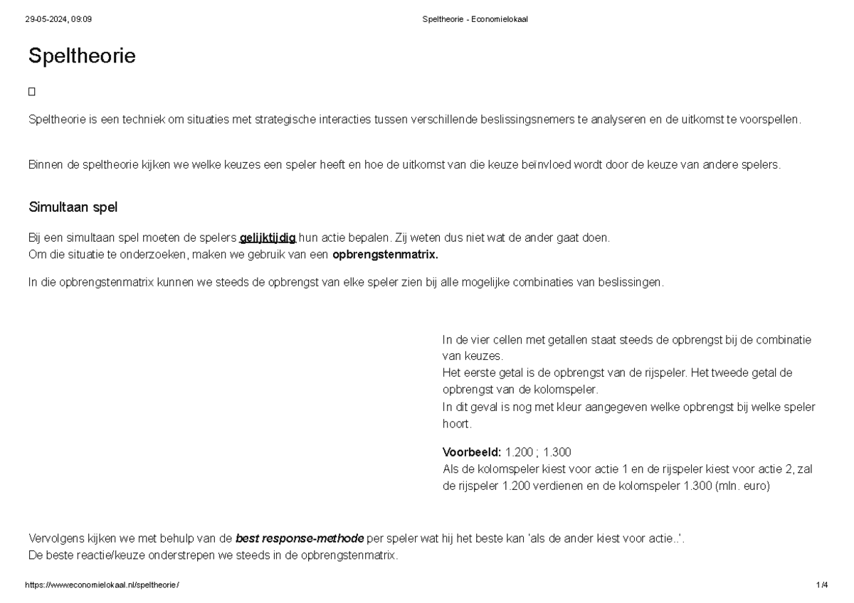 Speltheorie: Strategische Interacties en Nash Evenwicht in ...