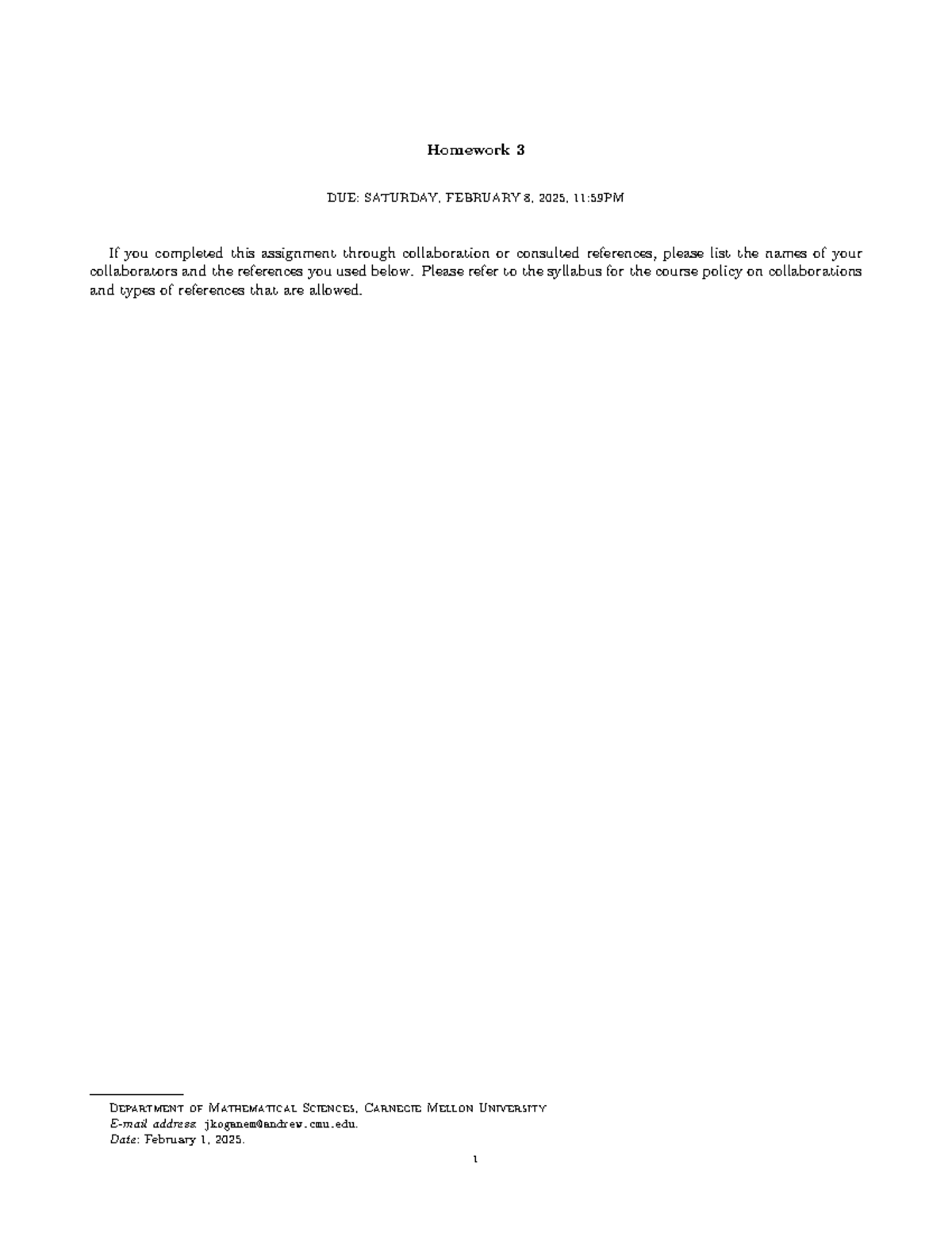 Homework 03: Differential Equations & Wronskian Problems - Studocu