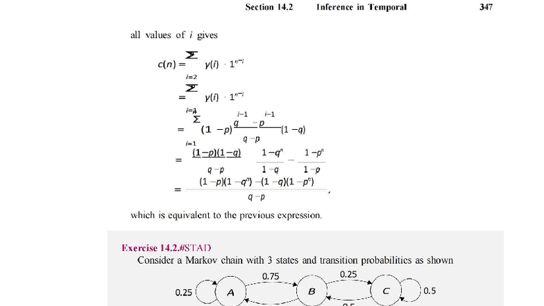 Solutions Manual for AI: Inference in Temporal Markov Chains (CS 517 ...