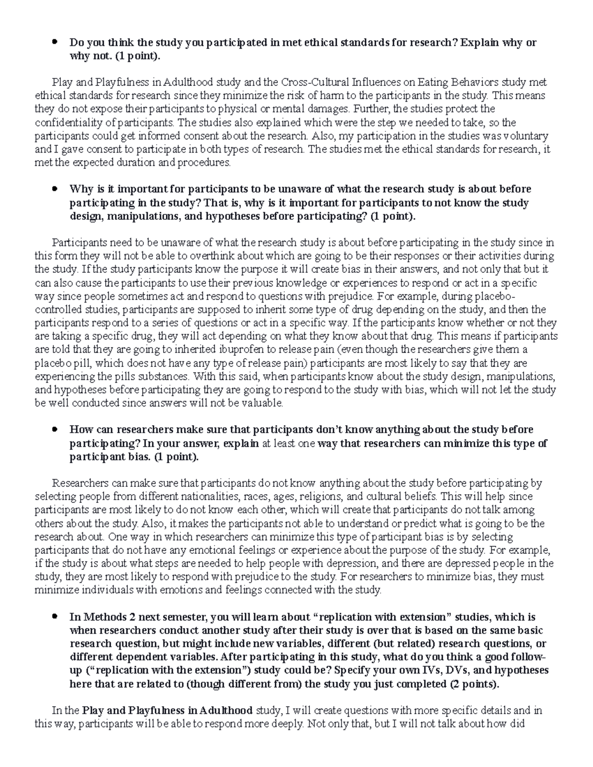 SONA Research Participation Part I - Do you think the study you ...