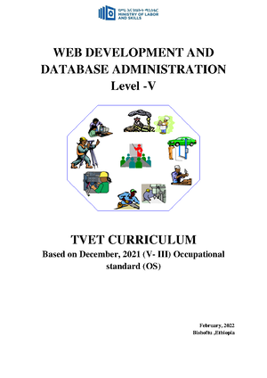 Wddba Level V Curriculum - WEB DEVELOPMENT AND DATABASE ADMINISTRATION ...