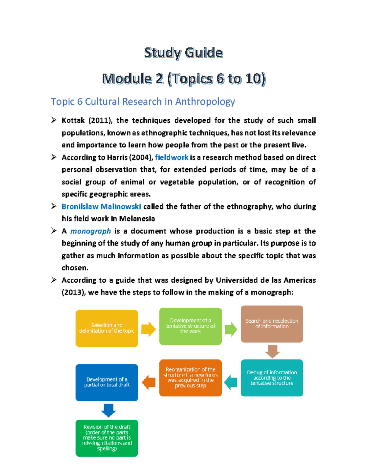Study Guide: Cultural Research & Ethnographic Techniques (Module 2-1 ...