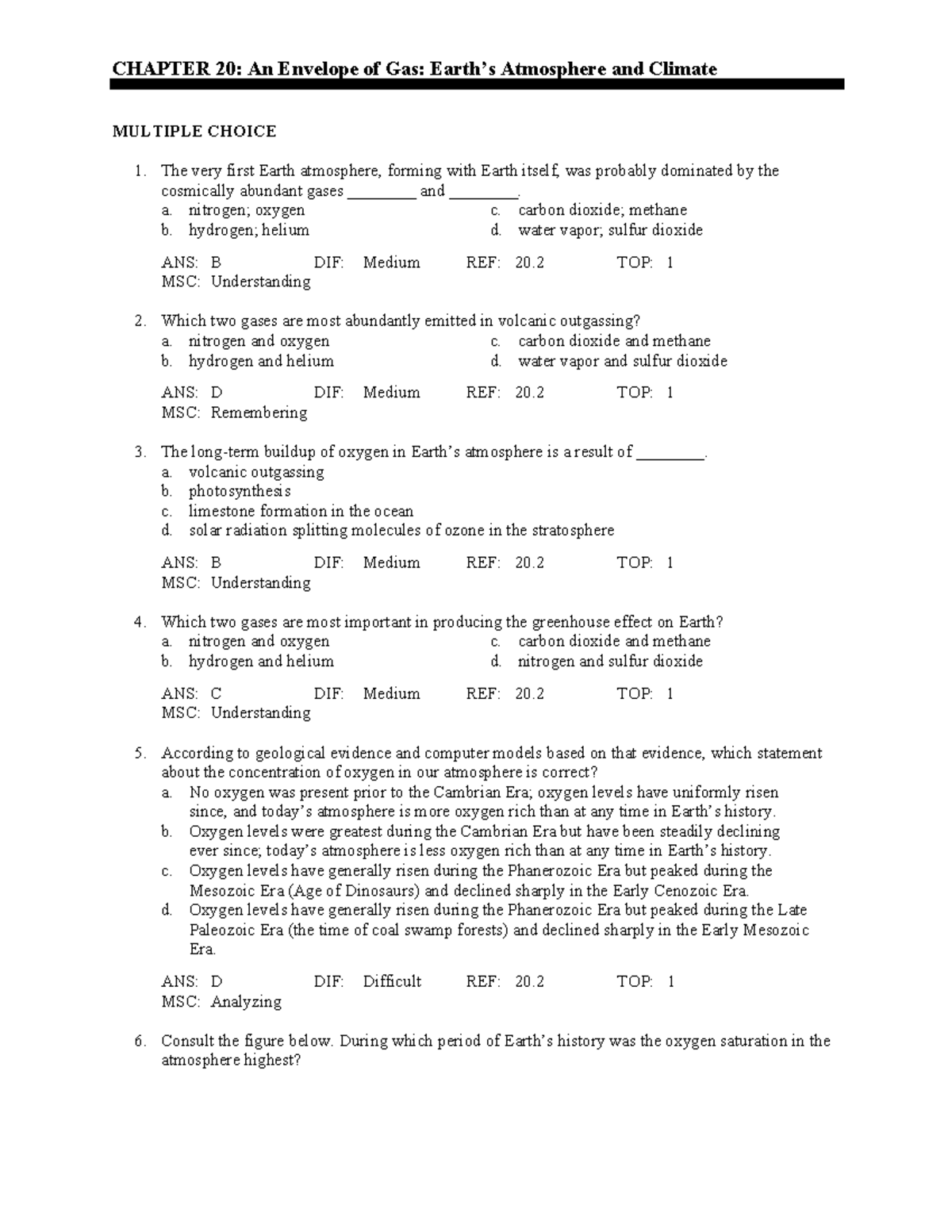 CHAPTER 20: Atmosphere and Climate Quiz (THUNDER 101) - Studocu