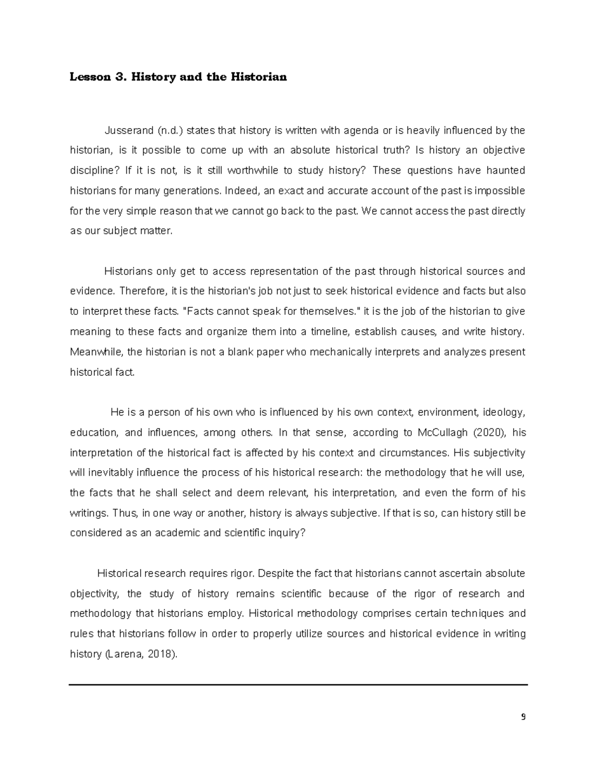 Module 1 Lesson 3 Readings in the Philippine History - 9 Lesson 3 ...