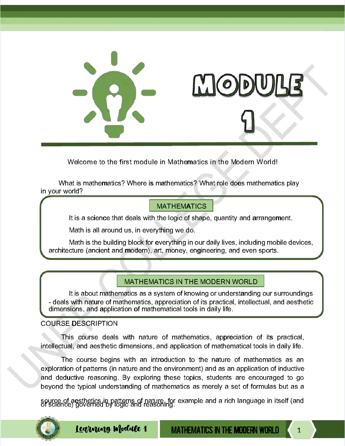 Mathematics in the Modern World: OKZNHOKZDFV OCJHPB Final Exam Notes ...