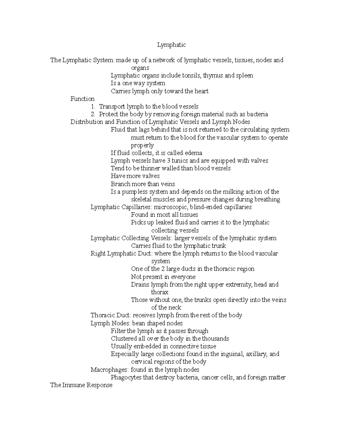 Lymphatic System Overview - Exercise 35 Complete Lab Notes - Studocu