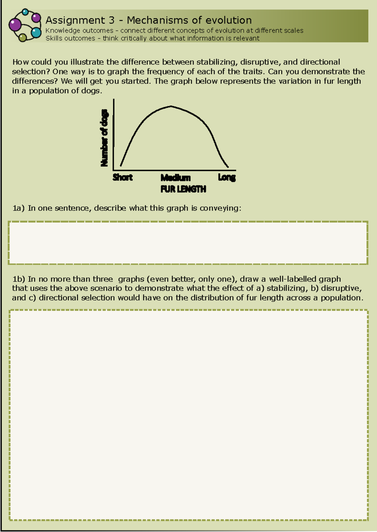 Assignment 3a: Mechanisms of Evolution and Selection Graphs - Studocu