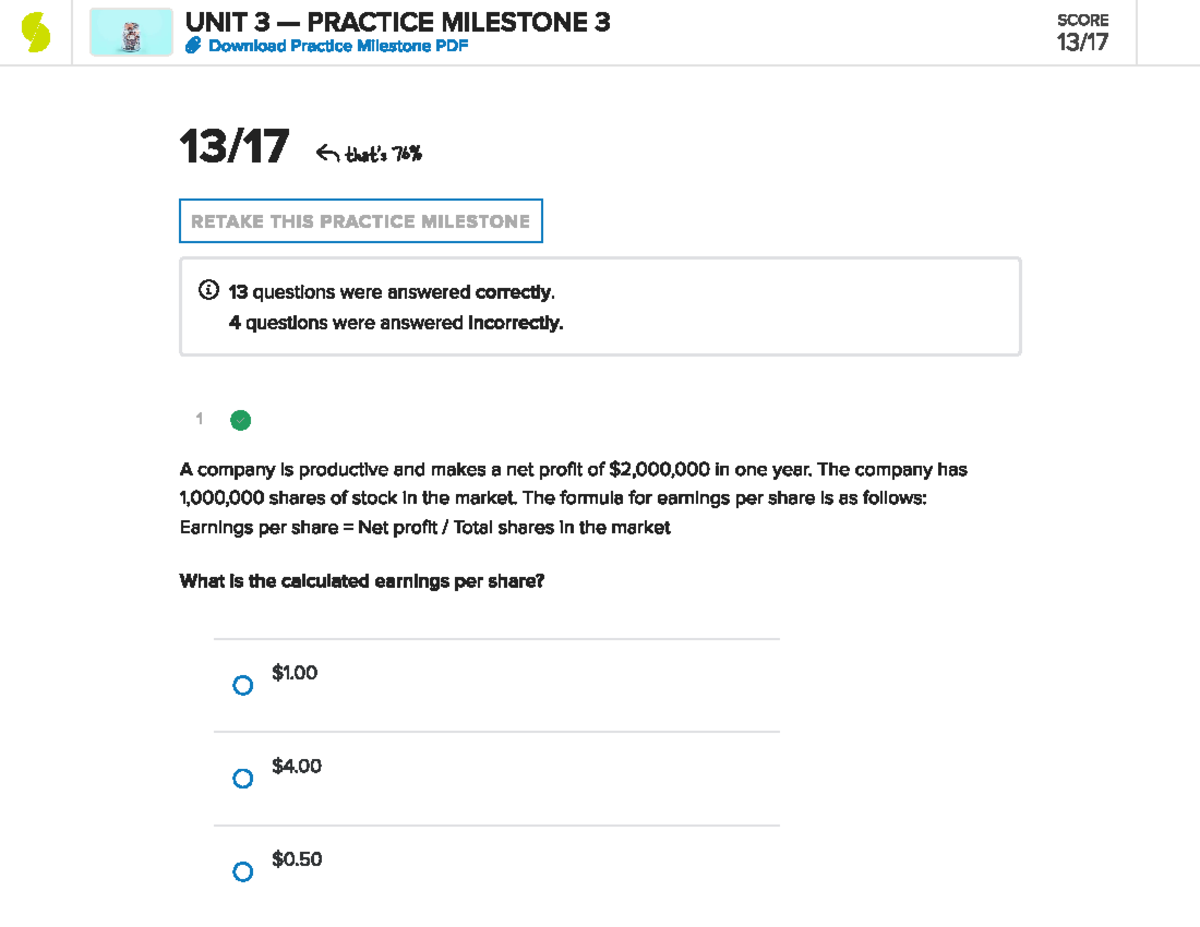 Personal Finance Unit 3 Practice Milestone 3 - FIN250 - Studocu