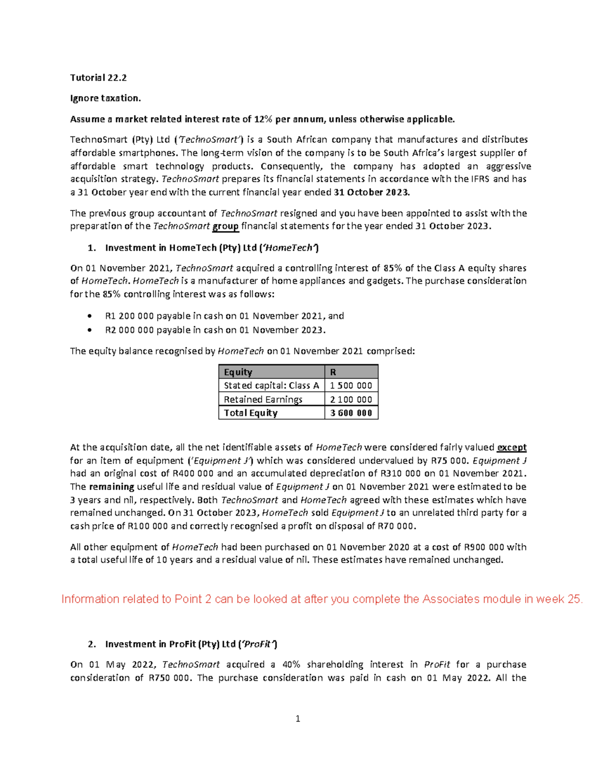 Tutorial 22 - Group Financial Statements Preparation (ACC2012W) - Studocu