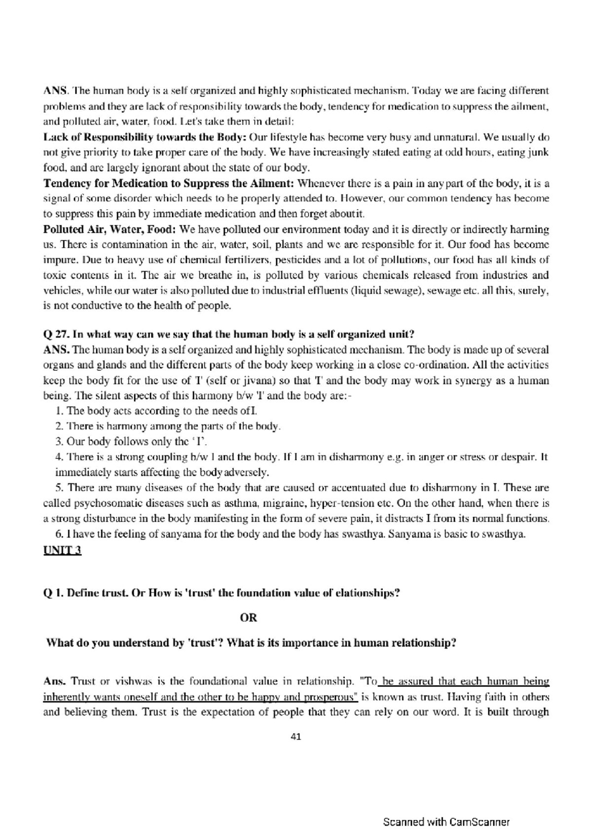 UHV 3: Understanding Human Relationships and Values for Harmony - Studocu