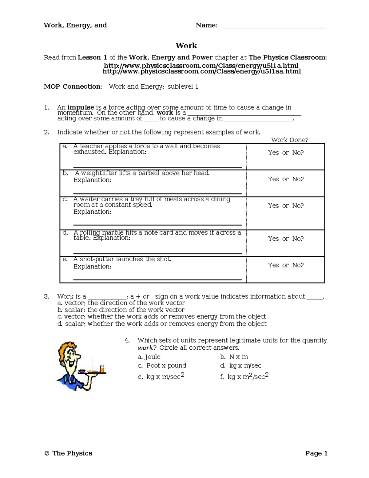 Workandenergypacket - I used it as study guides and for practice - Work ...