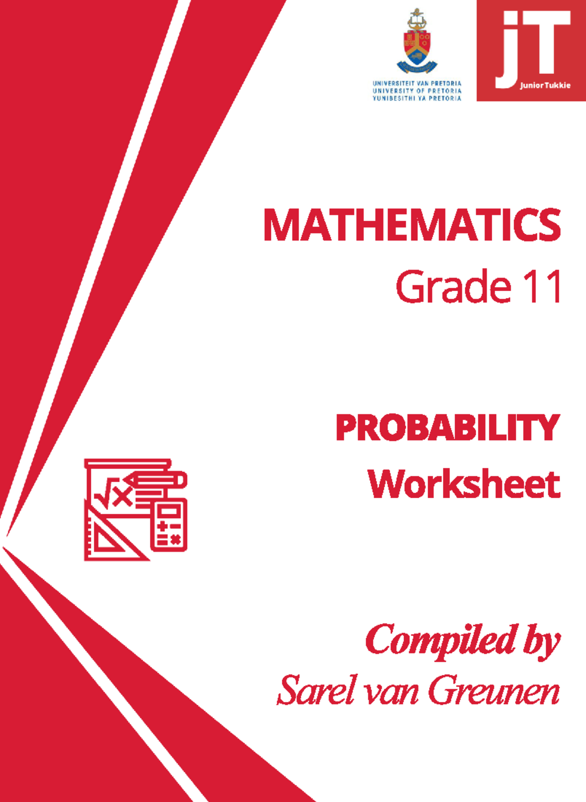 Gr11 Probability Worksheet - Compiled by Sarel van Greunen - Studocu