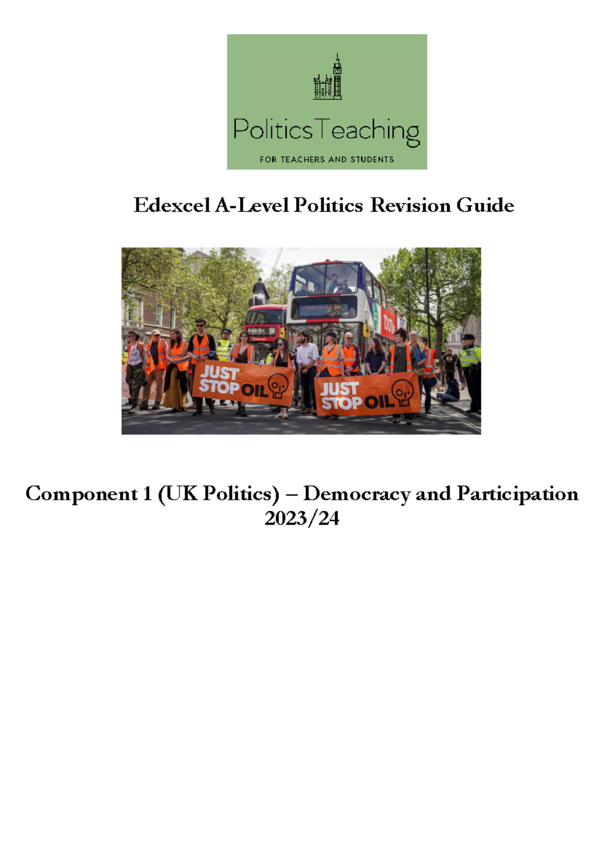 Edexcel A-Level Politics: Democracy & Participation Revision Guide 2023 ...