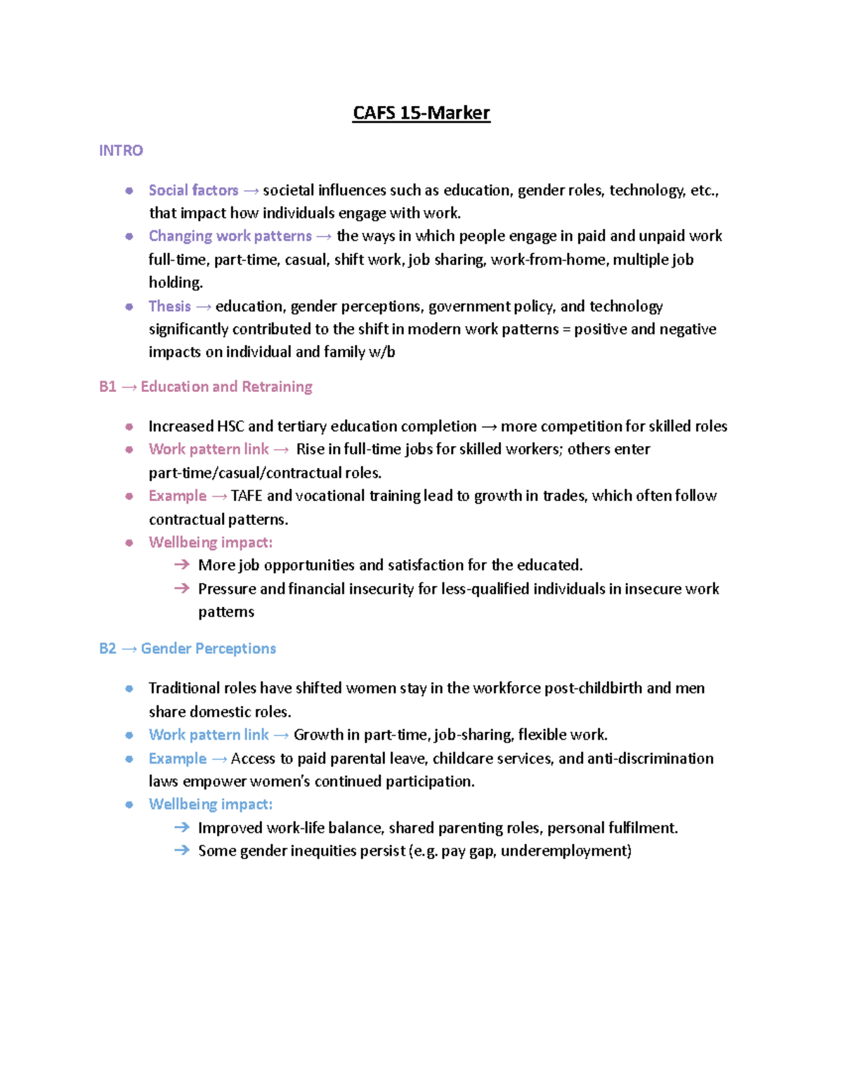 CAFS 15-Marker Prediction: Social Factors & Changing Work Patterns ...
