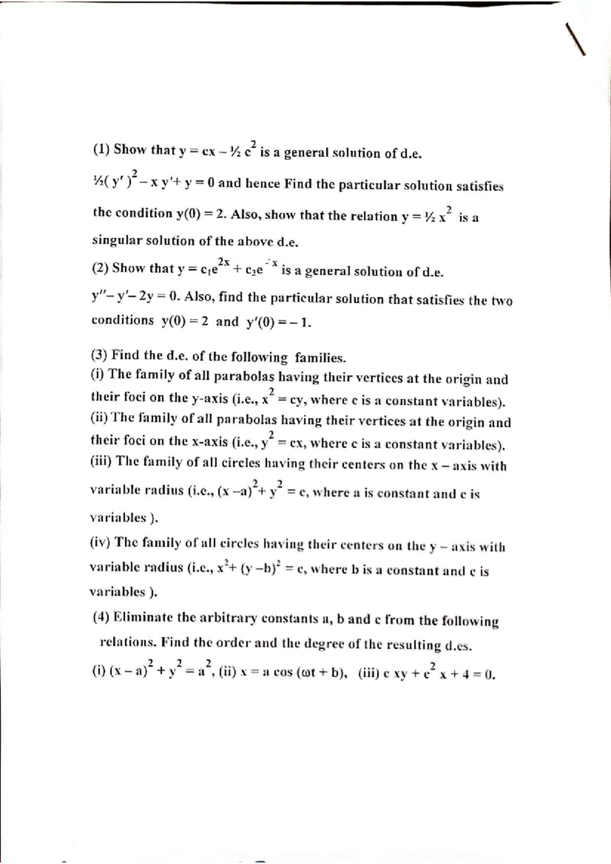 Mathematics Problems: Differential Equations Solutions (Course Code: S2 ...