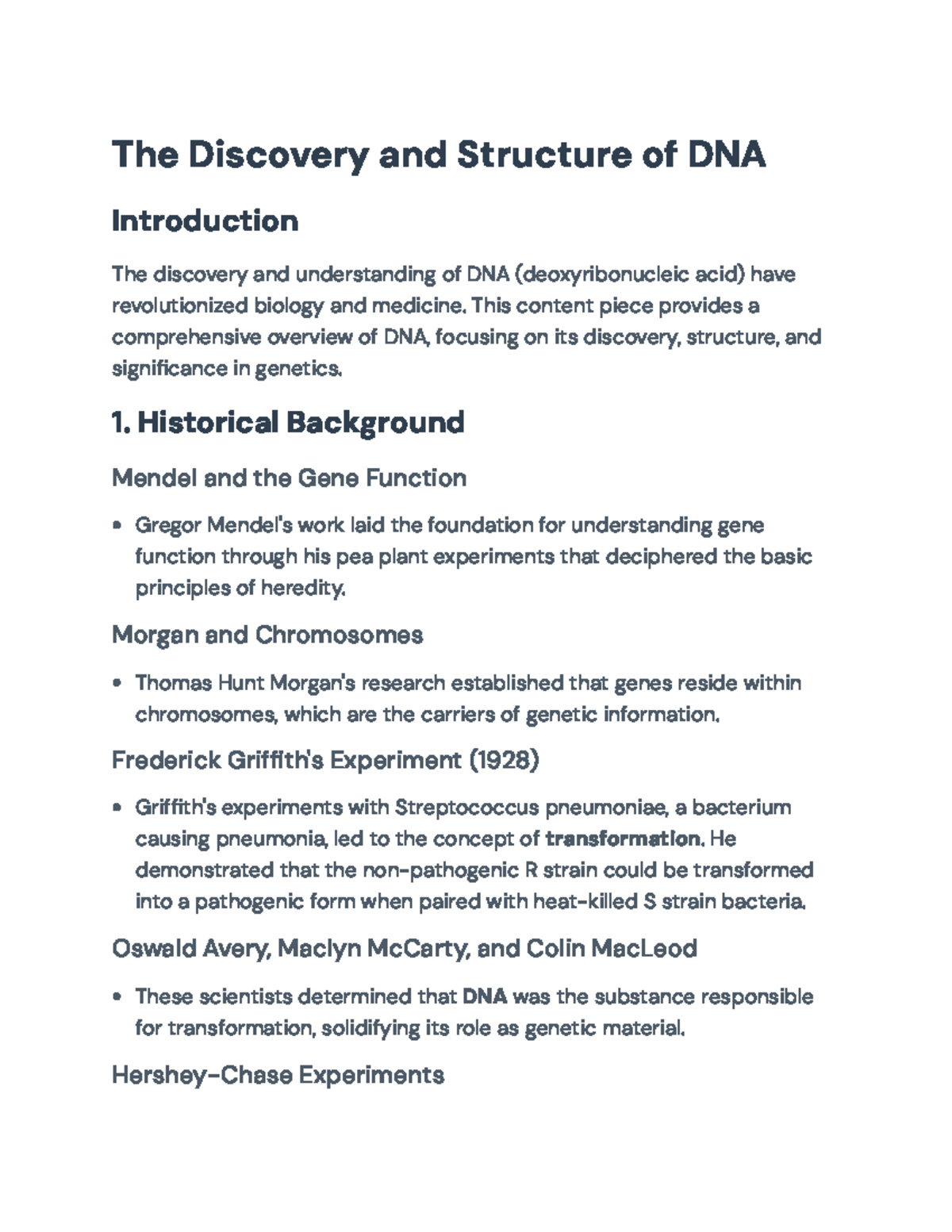 Discovery and Structure of DNA: Historical Insights & Significance ...