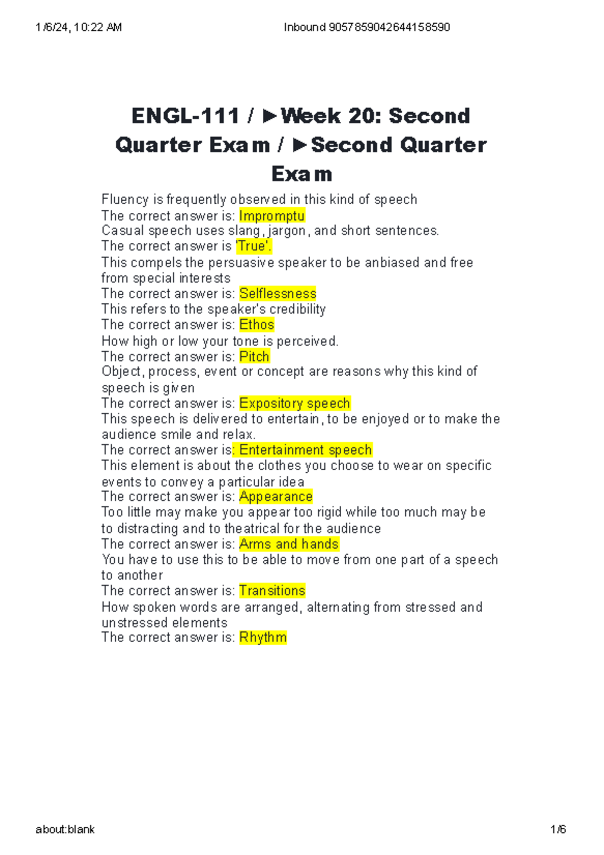 ENGL-111 Second Quarter Oral Communication Exam Guide - Studocu