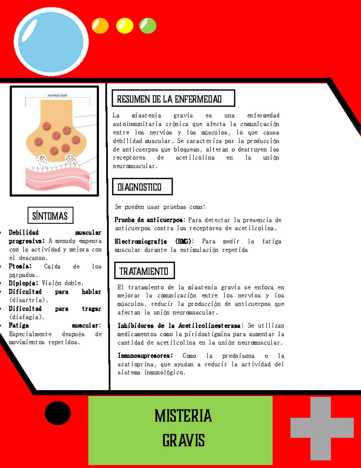 Pokedex Enfermedades: Apunte sobre Miastenia Gravis - Studocu