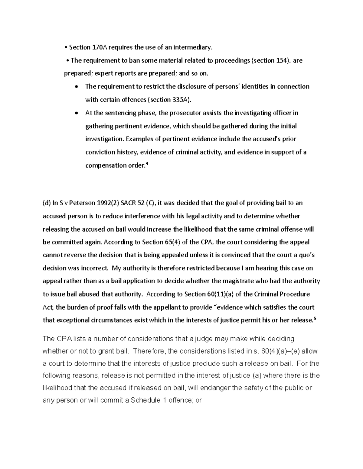 TLI4801 Assignment 1: Legal Considerations for Bail and Evidence - Studocu