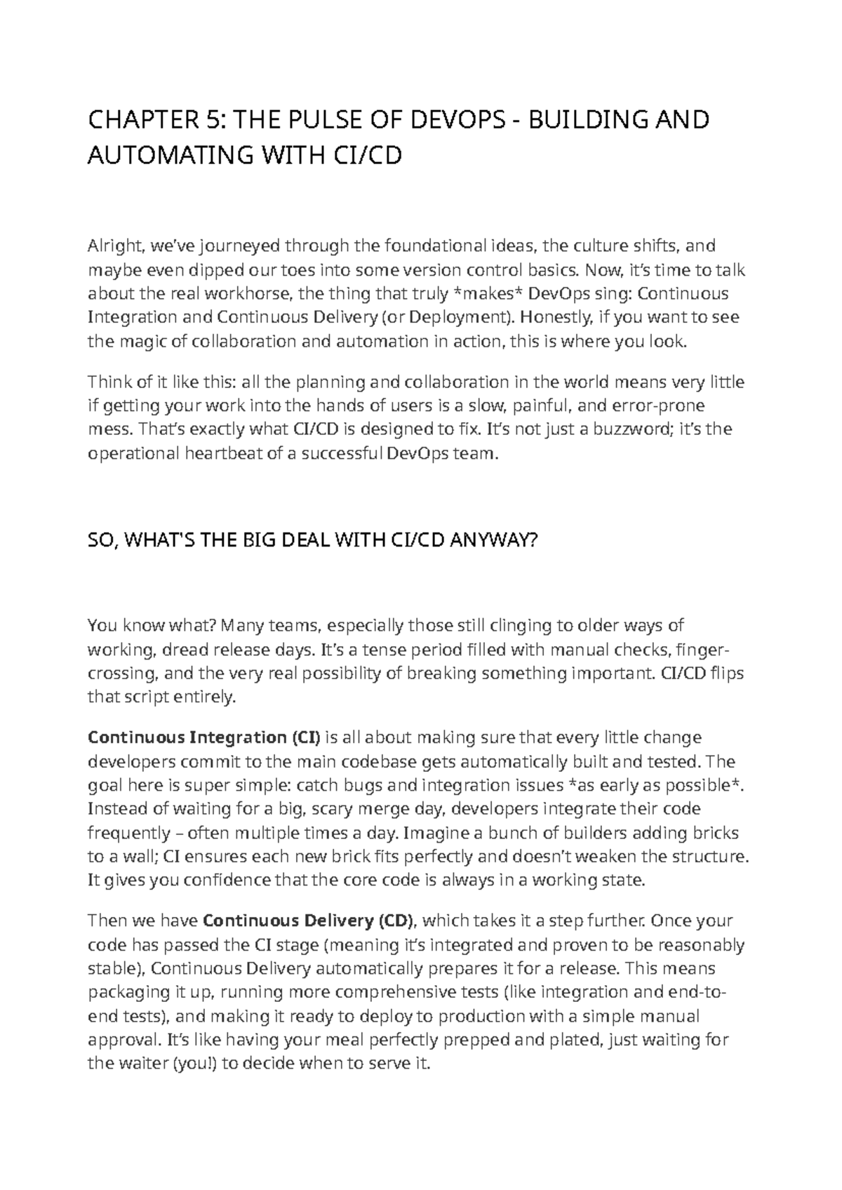 CHAPTER 5: MASTERING CONTINUOUS INTEGRATION & DELIVERY IN DEVOPS - Studocu