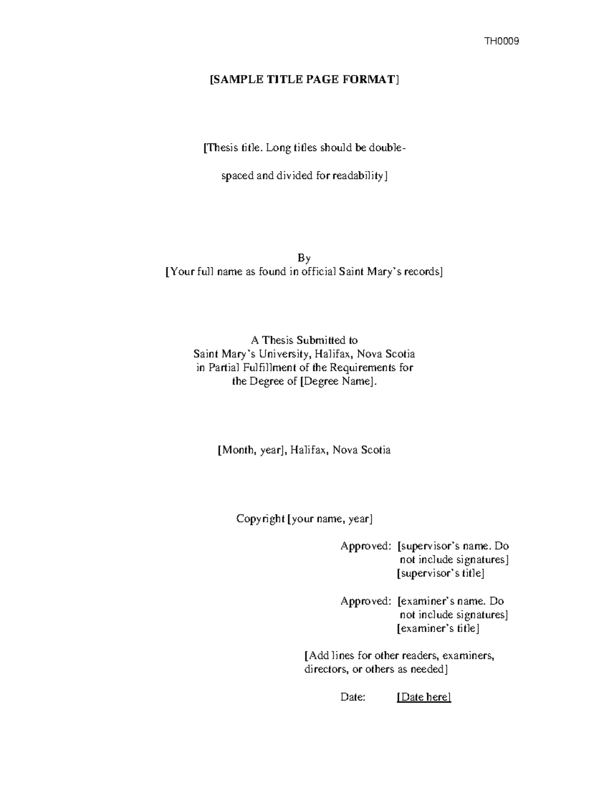 Th009 Thesis Sample - Title and Abstract Page Formats - Studocu