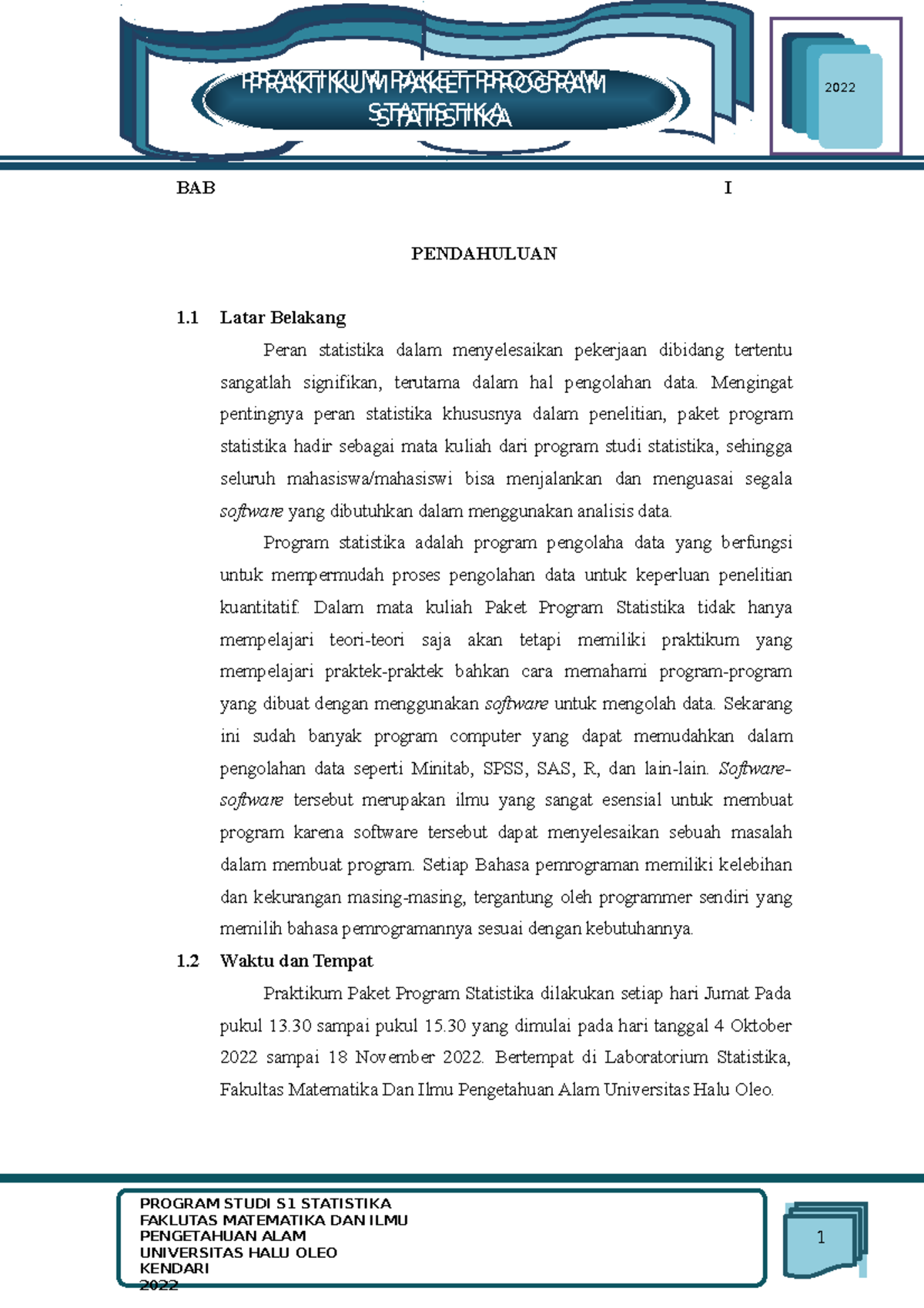 HP PPS - Praktikum Paket Program Statistika 2022 di Universitas Halu ...
