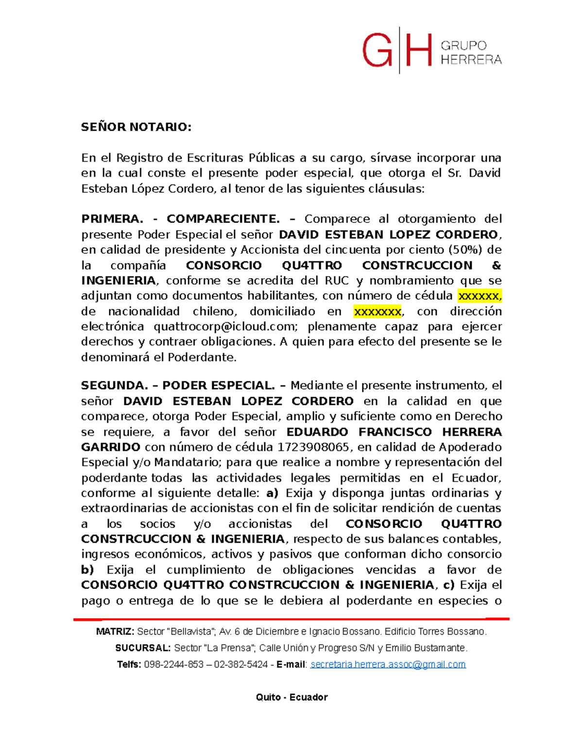 Modelo de Poder Especial de Procuración Judicial - Studocu