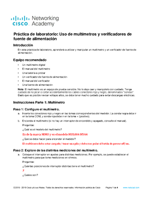 4.6.6 Lab - View Wired and Wireless NIC Information - . Objetivos Parte 1: Identificar y ...