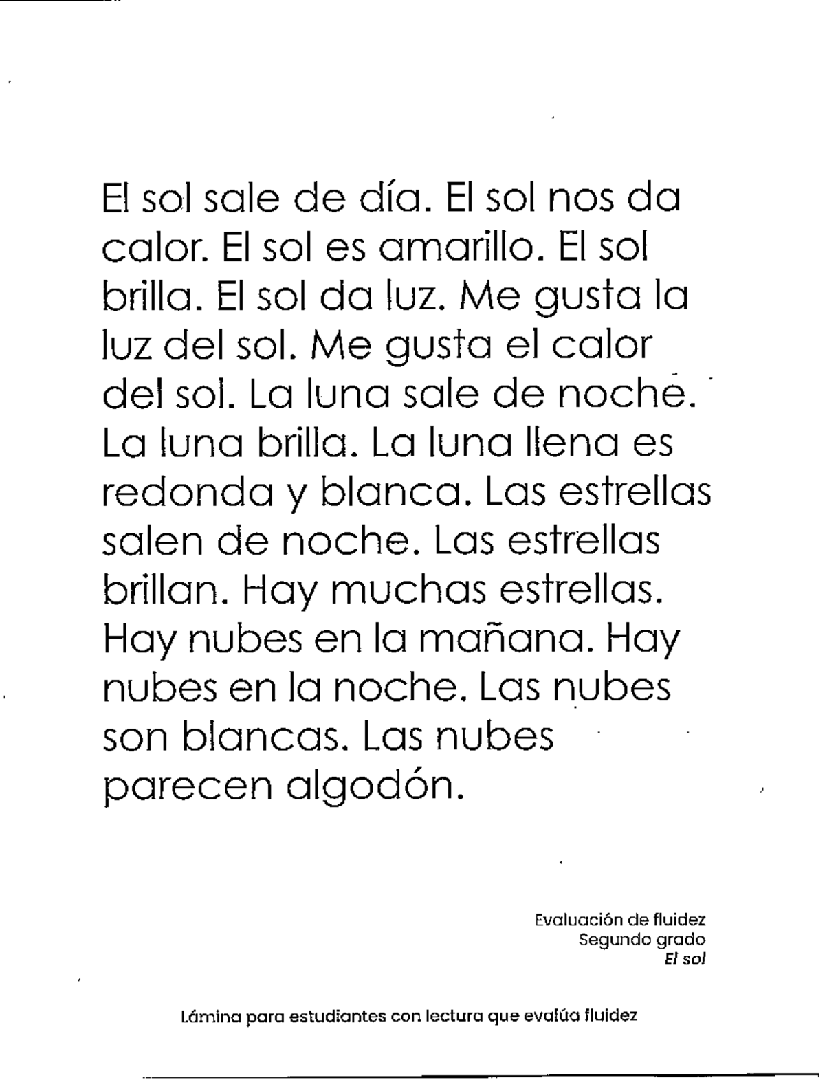 Evaluación de Fluidez en Lectura para 2do a 6to Grado - Studocu