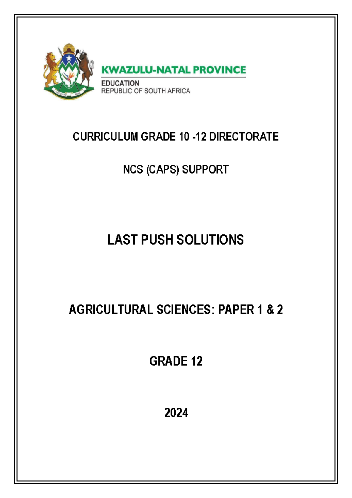 2024 AGRS Final Exam Last Push Solutions: Animal Nutrition & Production ...