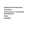 DVA1502 - Unisa - community development - Studocu